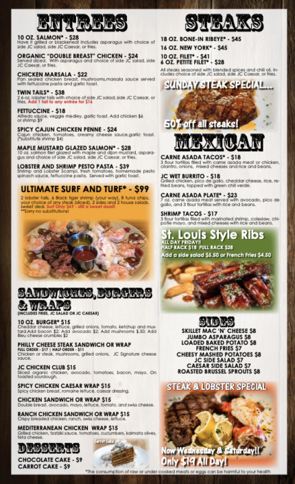 Menu – John Cutter Tavern