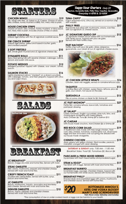 Menu – John Cutter Tavern